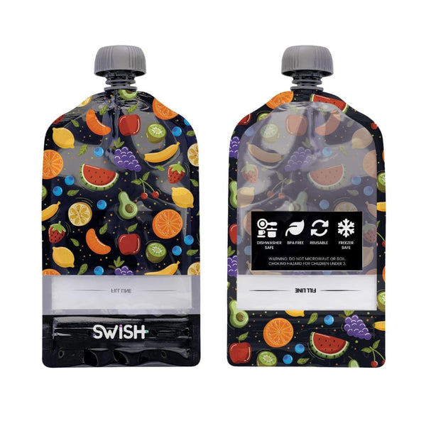 Swish Reusable Food Pouches 140ml Fruit - 5 Pack – Yum Yum Kids Store