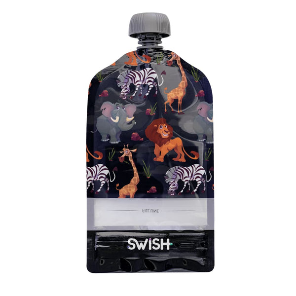 Swish Reusable Food Pouches 140ml Safari Animals - 2 Pack – Yum Yum ...